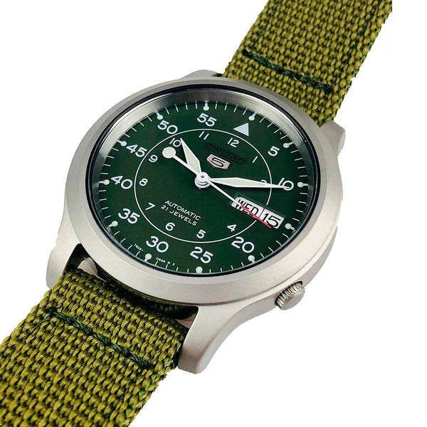 RELOJ SEIKO 5 SNK805K2 AUTOMÁTICO 37MM NATO VERDE – GOODTIME.CL